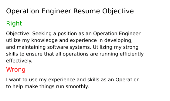 Top 16 Operation Engineer Resume Objective Examples