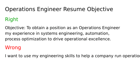 Top 17 Operations Engineer Resume Objective Examples