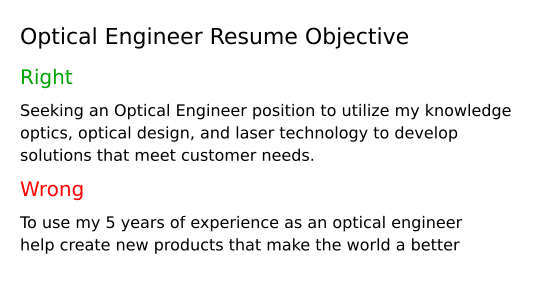 Top 18 Optical Engineer Resume Objective Examples