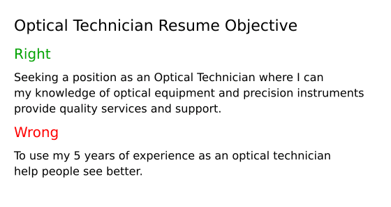 Top 17 Optical Technician Resume Objective Examples