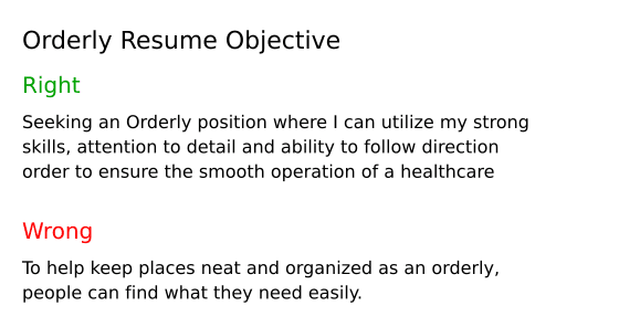 Top 18 Orderly Resume Objective Examples | ResumeCat