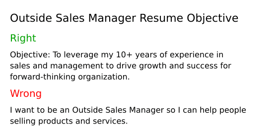 Top 18 Outside Sales Manager Resume Objective Examples