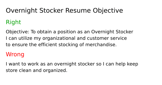 Top 18 Overnight Stocker Resume Objective Examples