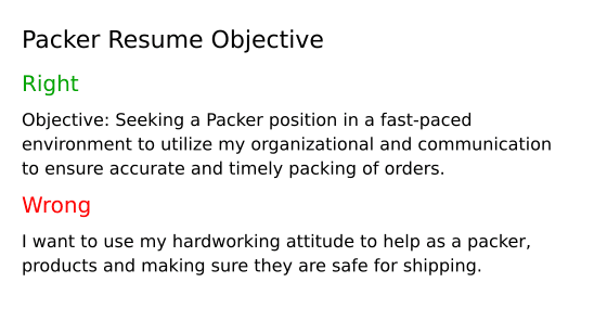 Top 17 Packer Resume Objective Examples | ResumeCat