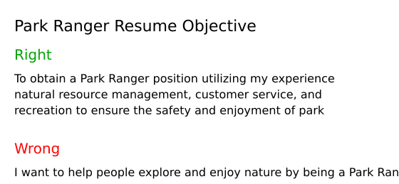 Top 18 Park Ranger Resume Objective Examples | ResumeCat