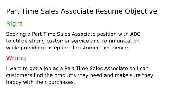 Top 16 Part Time Sales Associate Resume Objective Examples