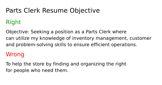 Top 17 Parts Clerk Resume Objective Examples | ResumeCat