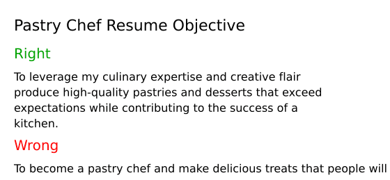 Top 17 Pastry Chef Resume Objective Examples | ResumeCat
