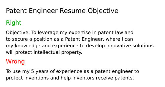 Top 17 Patent Engineer Resume Objective Examples | ResumeCat