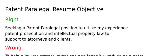 Top 18 Patent Paralegal Resume Objective Examples