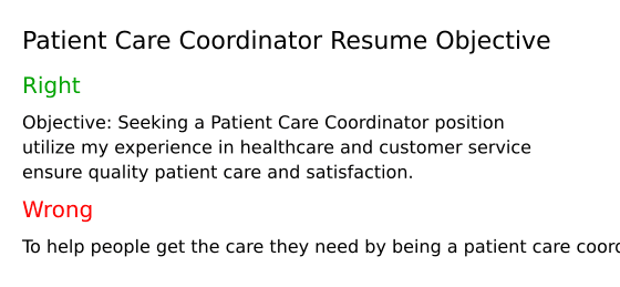 Top 17 Patient Care Coordinator Resume Objective Examples
