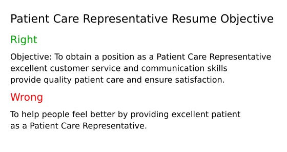 Top 17 Patient Care Representative Resume Objective Examples