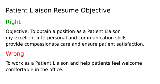 Top 17 Patient Liaison Resume Objective Examples | ResumeCat