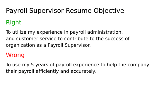 Top 16 Payroll Supervisor Resume Objective Examples