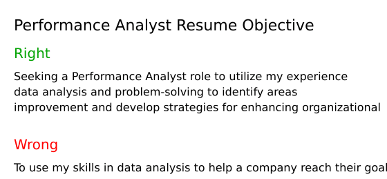 Top 17 Performance Analyst Resume Objective Examples