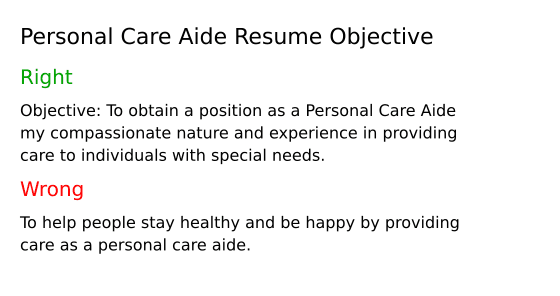 Top 18 Personal Care Aide Resume Objective Examples