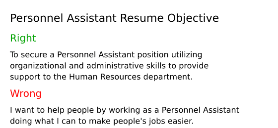 Top 17 Personnel Assistant Resume Objective Examples