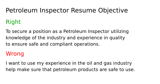 Top 16 Petroleum Inspector Resume Objective Examples