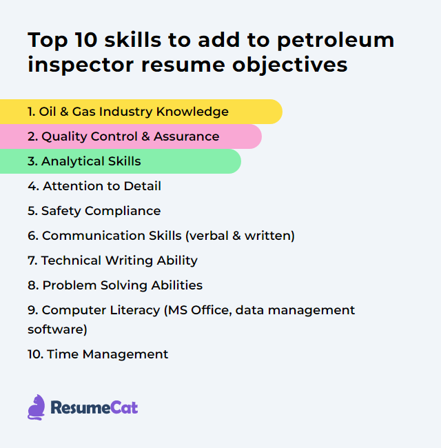 Top 16 Petroleum Inspector Resume Objective Examples