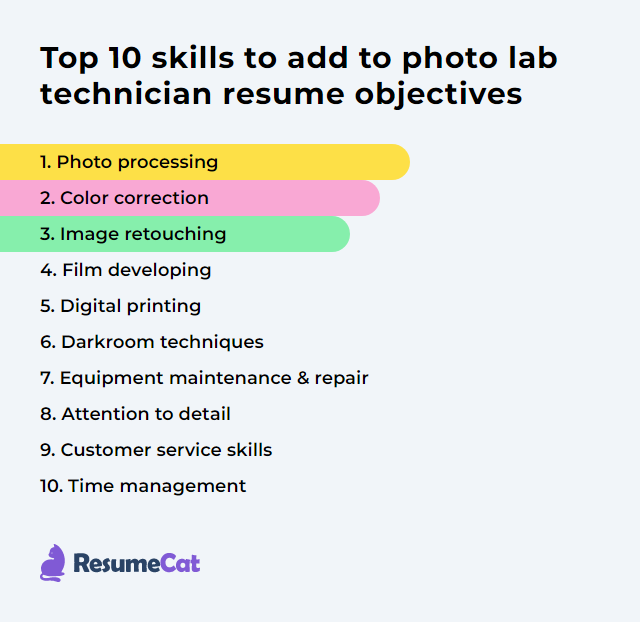 Top 16 Photo Lab Technician Resume Objective Examples