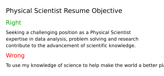 Top 17 Physical Scientist Resume Objective Examples