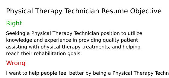 Top 16 Physical Therapy Technician Resume Objective Examples