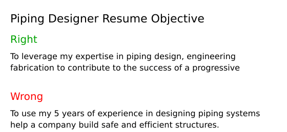 Top 17 Piping Designer Resume Objective Examples | ResumeCat