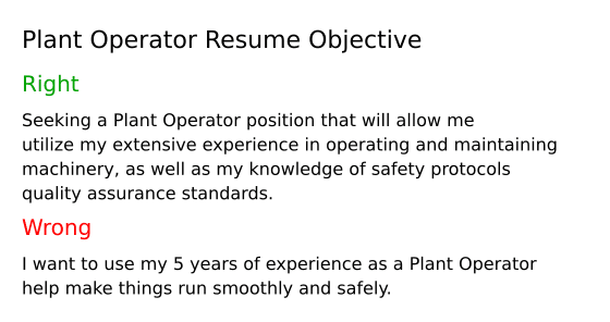 Top 18 Plant Operator Resume Objective Examples | ResumeCat