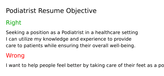 Top 17 Podiatrist Resume Objective Examples | ResumeCat