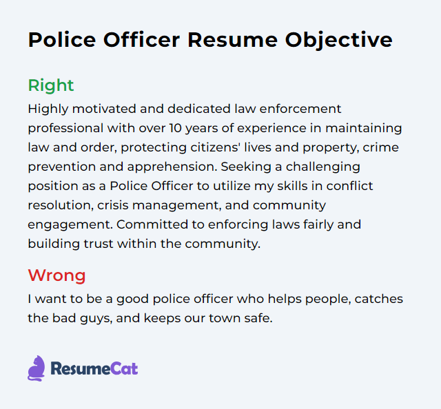 Top 18 Police Officer Resume Objective Examples ResumeCat