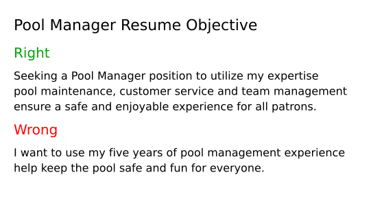 Top 16 Pool Manager Resume Objective Examples | ResumeCat