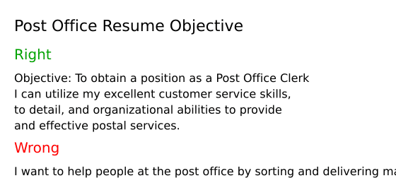 Top 16 Post Office Resume Objective Examples | ResumeCat