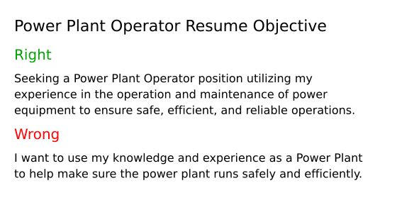 Top 16 Power Plant Operator Resume Objective Examples