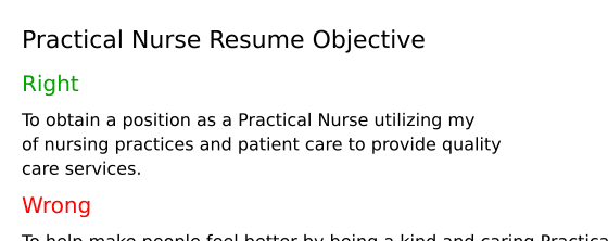 Top 17 Practical Nurse Resume Objective Examples | ResumeCat