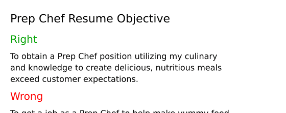 Top 16 Prep Chef Resume Objective Examples | ResumeCat