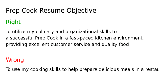 Top 17 Prep Cook Resume Objective Examples | ResumeCat