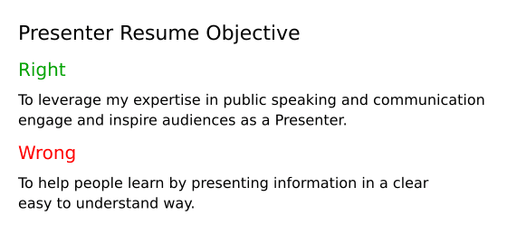 Top 16 Presenter Resume Objective Examples | ResumeCat