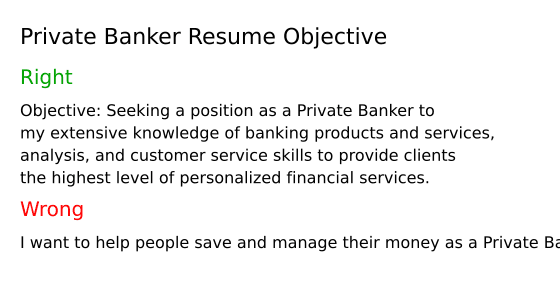 Top 18 Private Banker Resume Objective Examples | ResumeCat