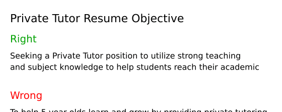 Top 18 Private Tutor Resume Objective Examples | ResumeCat