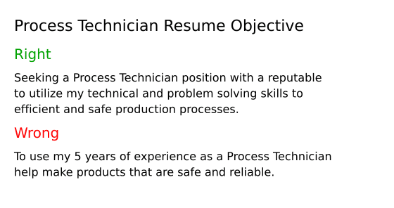 Top 17 Process Technician Resume Objective Examples
