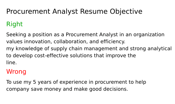 Top 16 Procurement Analyst Resume Objective Examples