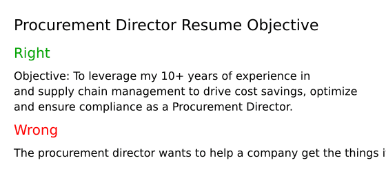 Top 16 Procurement Director Resume Objective Examples