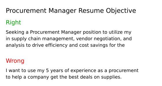Top 16 Procurement Manager Resume Objective Examples