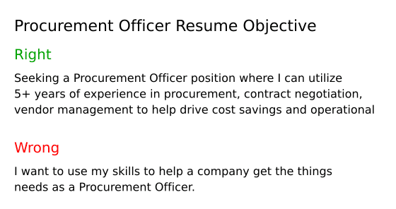 Top 18 Procurement Officer Resume Objective Examples