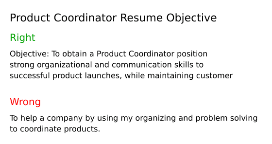 Top 16 Product Coordinator Resume Objective Examples