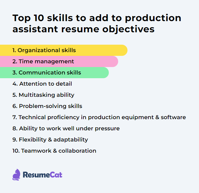 Top 18 Production Assistant Resume Objective Examples
