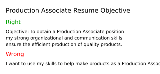 Top 16 Production Associate Resume Objective Examples