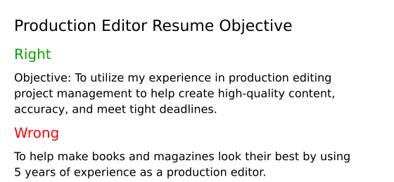Top 18 Production Editor Resume Objective Examples