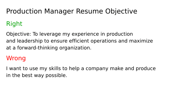 Top 16 Production Manager Resume Objective Examples