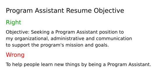 Top 16 Program Assistant Resume Objective Examples